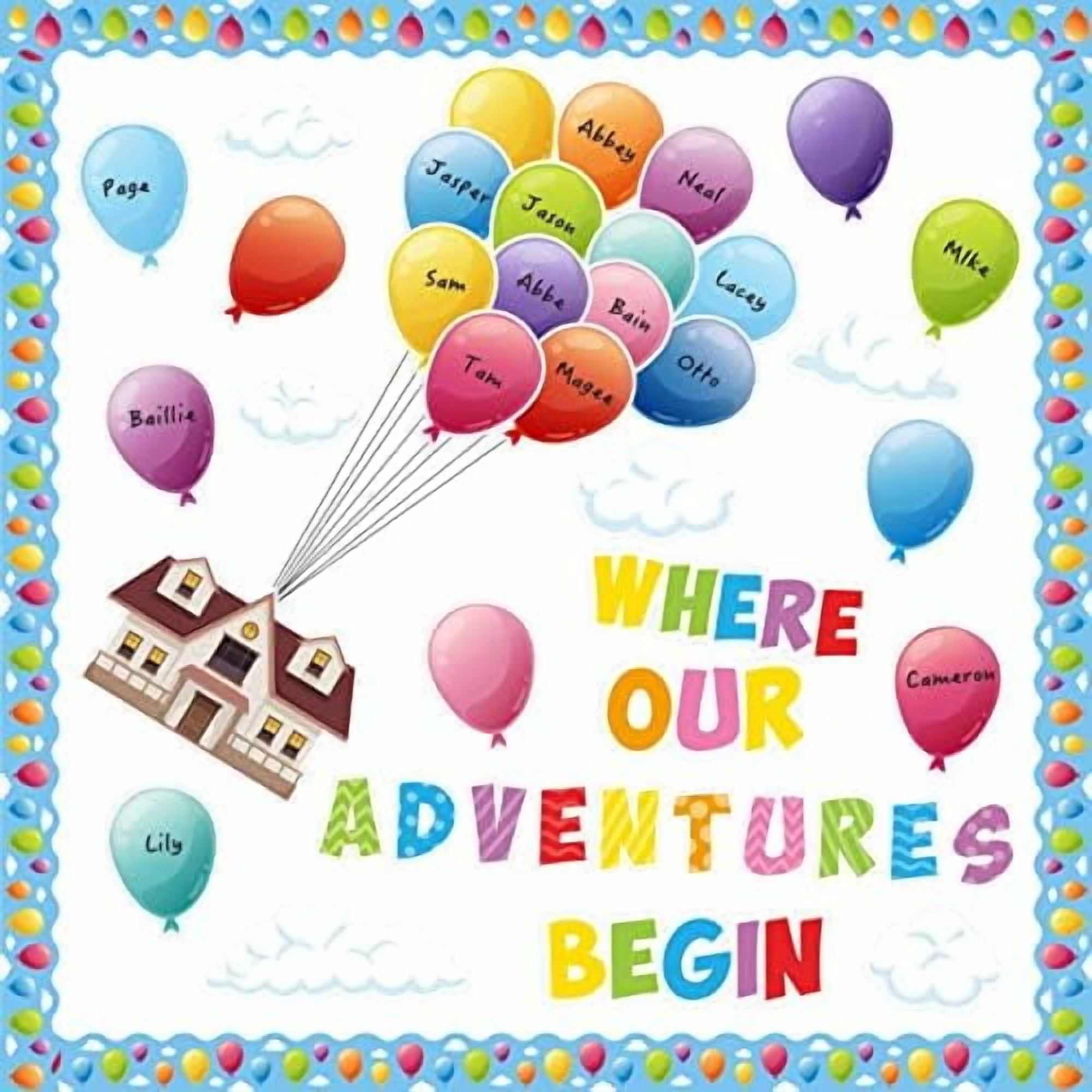 121Pcs Colorful Balloons Bulletin Board Name Tags Decoration Set, Mix ...