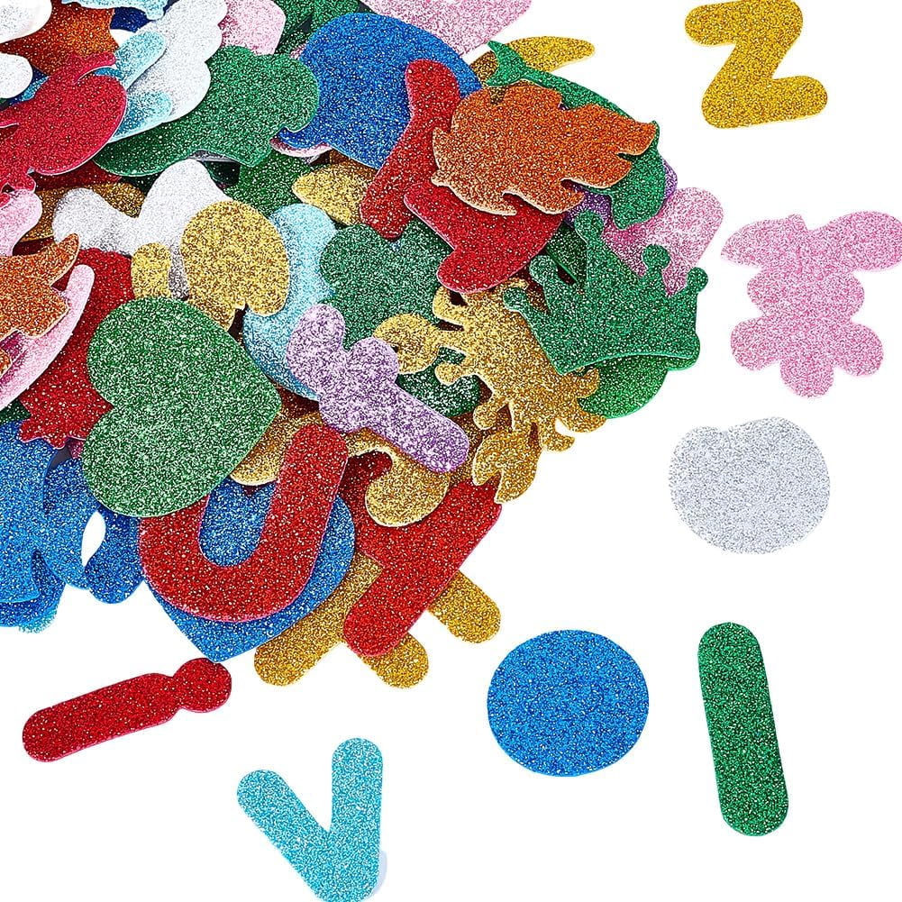 121Pcs Colorful Foam Stickers Glitter Scrapbook Stickers Colorful Self ...