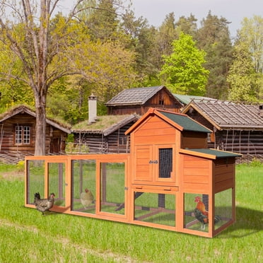Durable Wooden Chicken Coop with Weatherproof Roof & Run - Predator ...