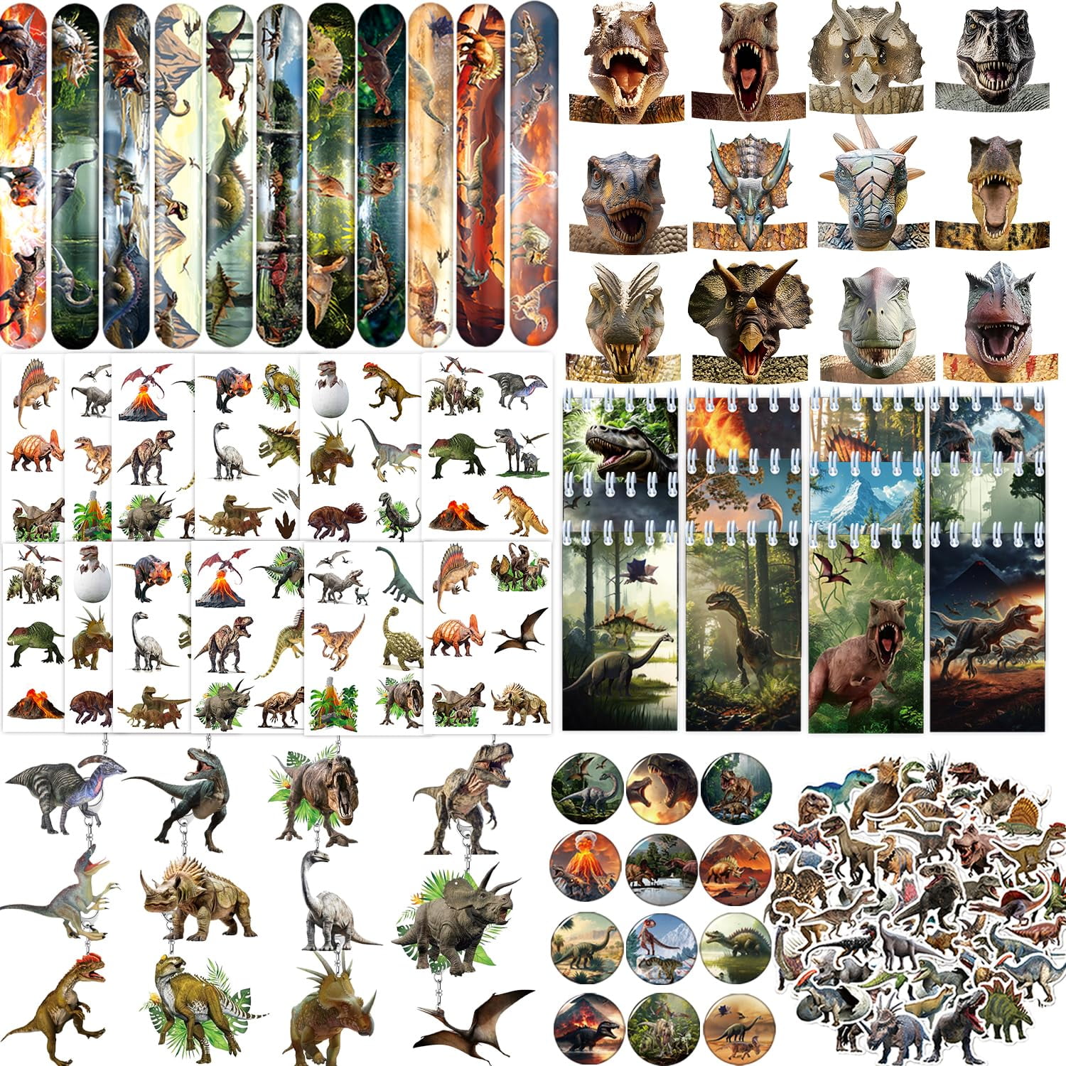 122 PCS Realistic Dinosaur Party Favors, Forest Dinosaur Birthday ...