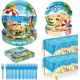 122 Pcs Summer Beach Tableware Set, Serves 30. Comes with plates ...