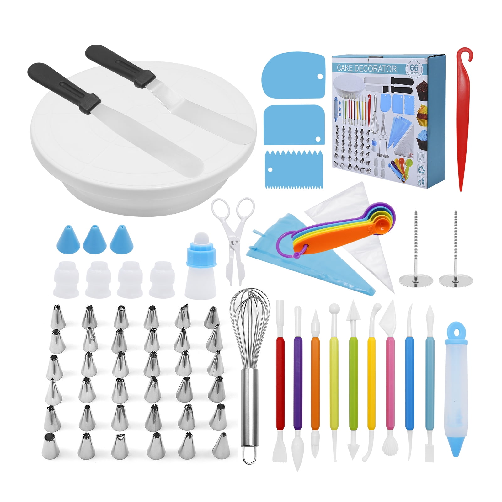 122-Piece Cake Decorating Set, Includes Cake Turntable, 36 Piping Tips ...