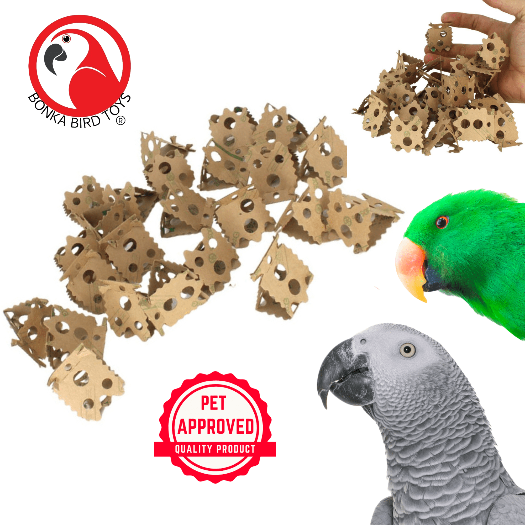 Bonka Bird Toys 1222 24pk Foraging Card Crumbles Foot Talon DIY Parrot ...