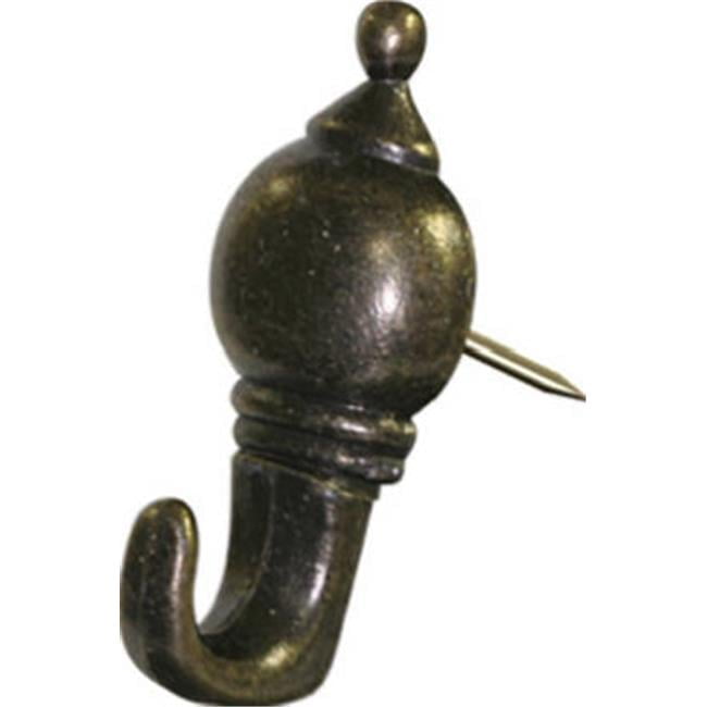 122212 3 Pack, Antique Brass Finish, Colonial Push Pin Hanger - Walmart.com