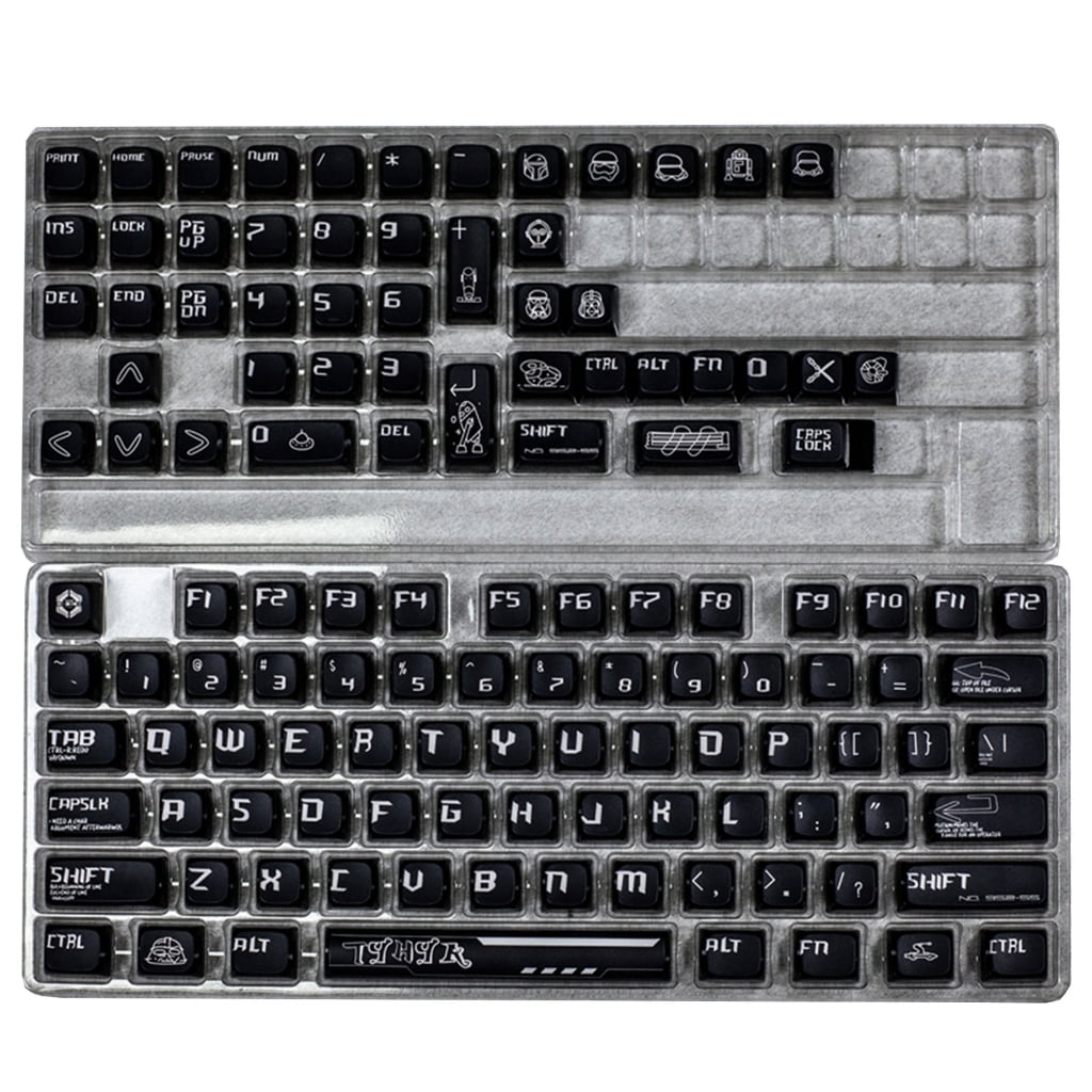 122Keys Keycap Set Black Chevalier Theme with Backlighting for ...