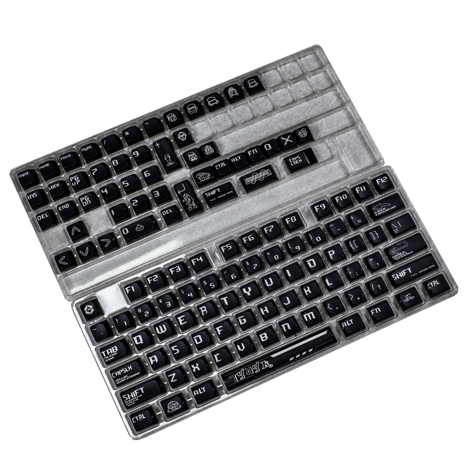 122PCS Keycap Set Heat Sublimated with Backlights 122Keys Black ...
