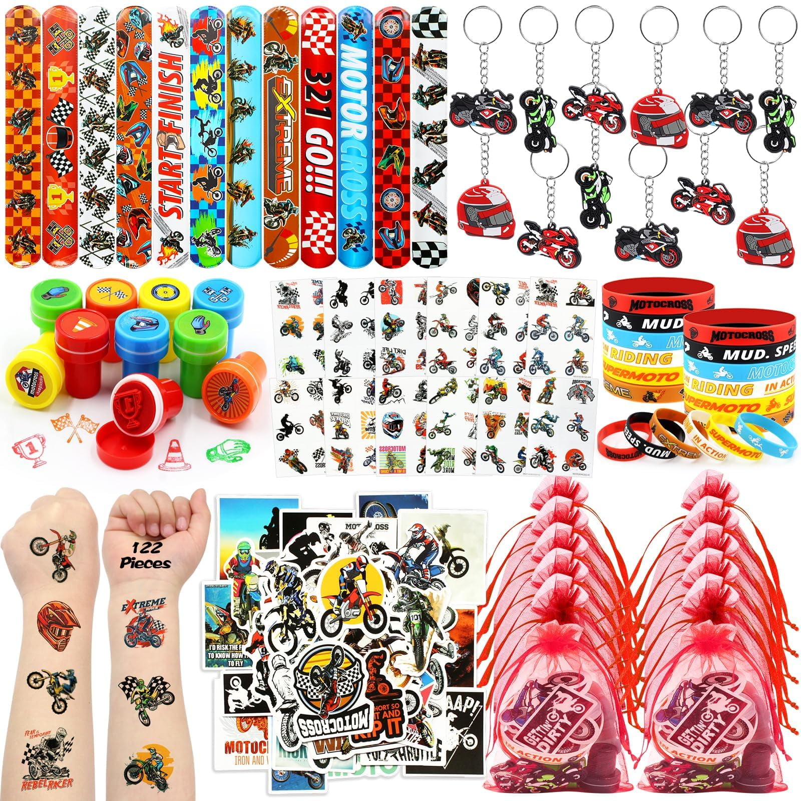 122Pcs Dirt Bike Party Favors for Kids - Motorcycle Birthday Party ...