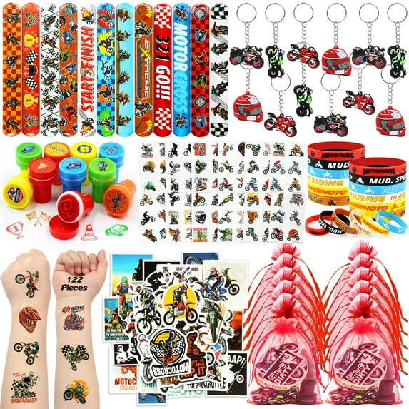 122Pcs Dirt Bike Party Favors for Kids - Motorcycle Birthday Party ...