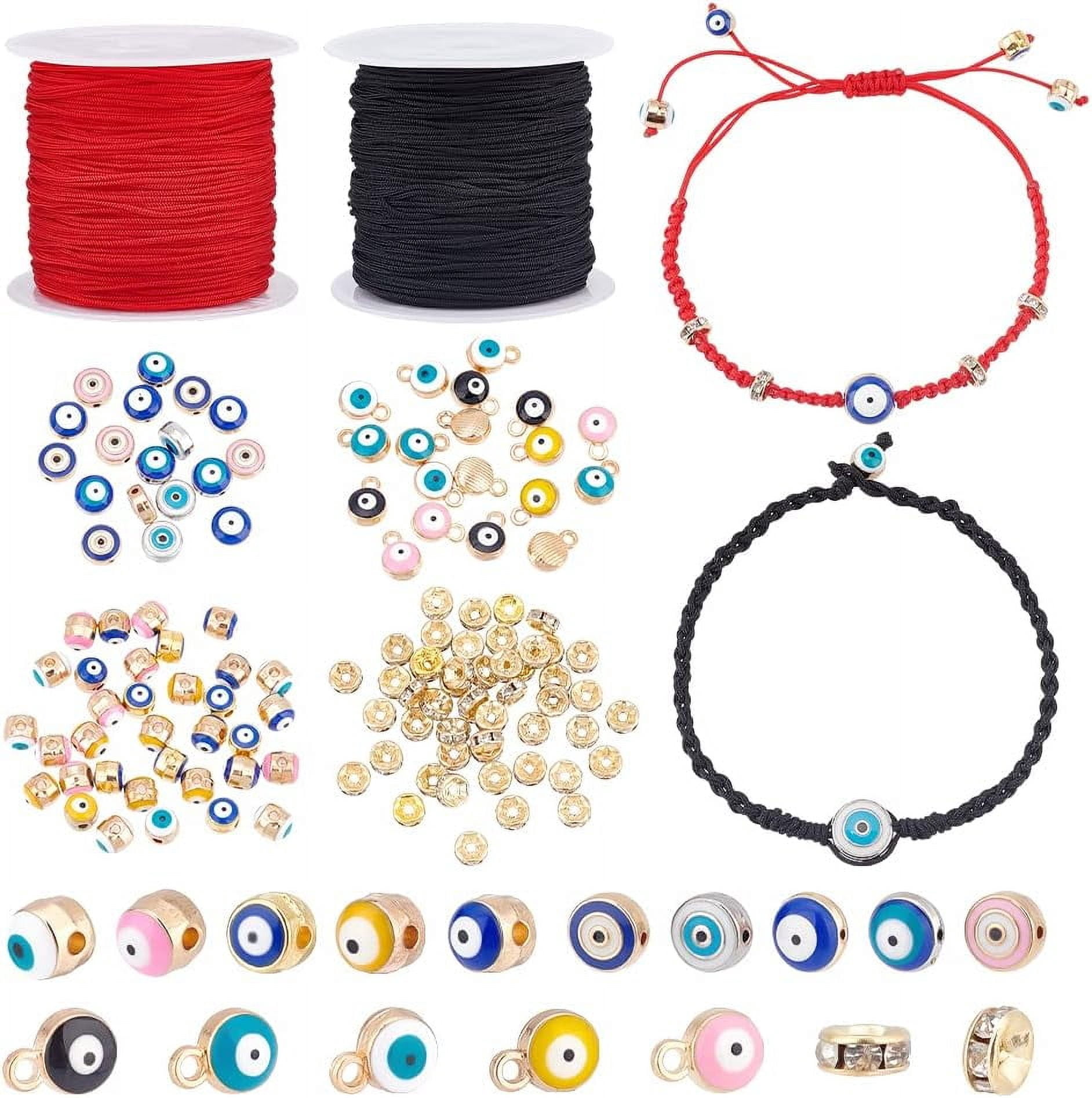122pcs Evil Eye Beads Jewelry Making Bracelet Making Kit with Enamel ...
