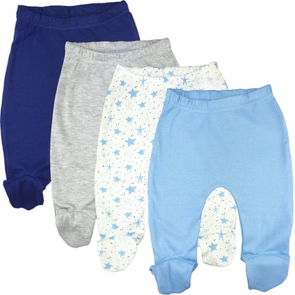 123 Bear Baby 100% Cotton Infant Pants with Footies 100% Cotton Unisex ...