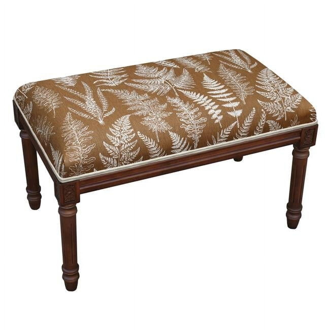123 Creations BC110XXCA Caramel Fern Upholstered Wooden Bench, Wood ...