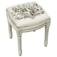 123 Creations WFS029XXGY Royal Crest Upholstered Wooden Vanity Stool ...
