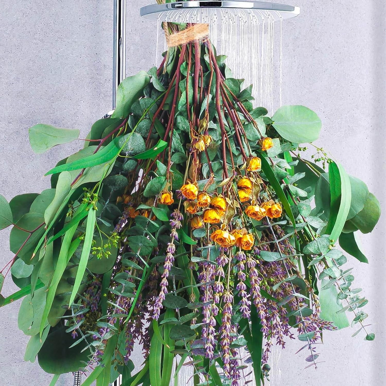 123 Pcs Mixed Real Dried Eucalyptus Stems - Lavender & Rose Flowers ...