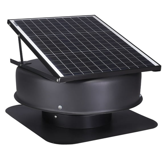 1230 CFM Solar Attic Vent Fan, 40W High Efficiency with 110V Backup ...