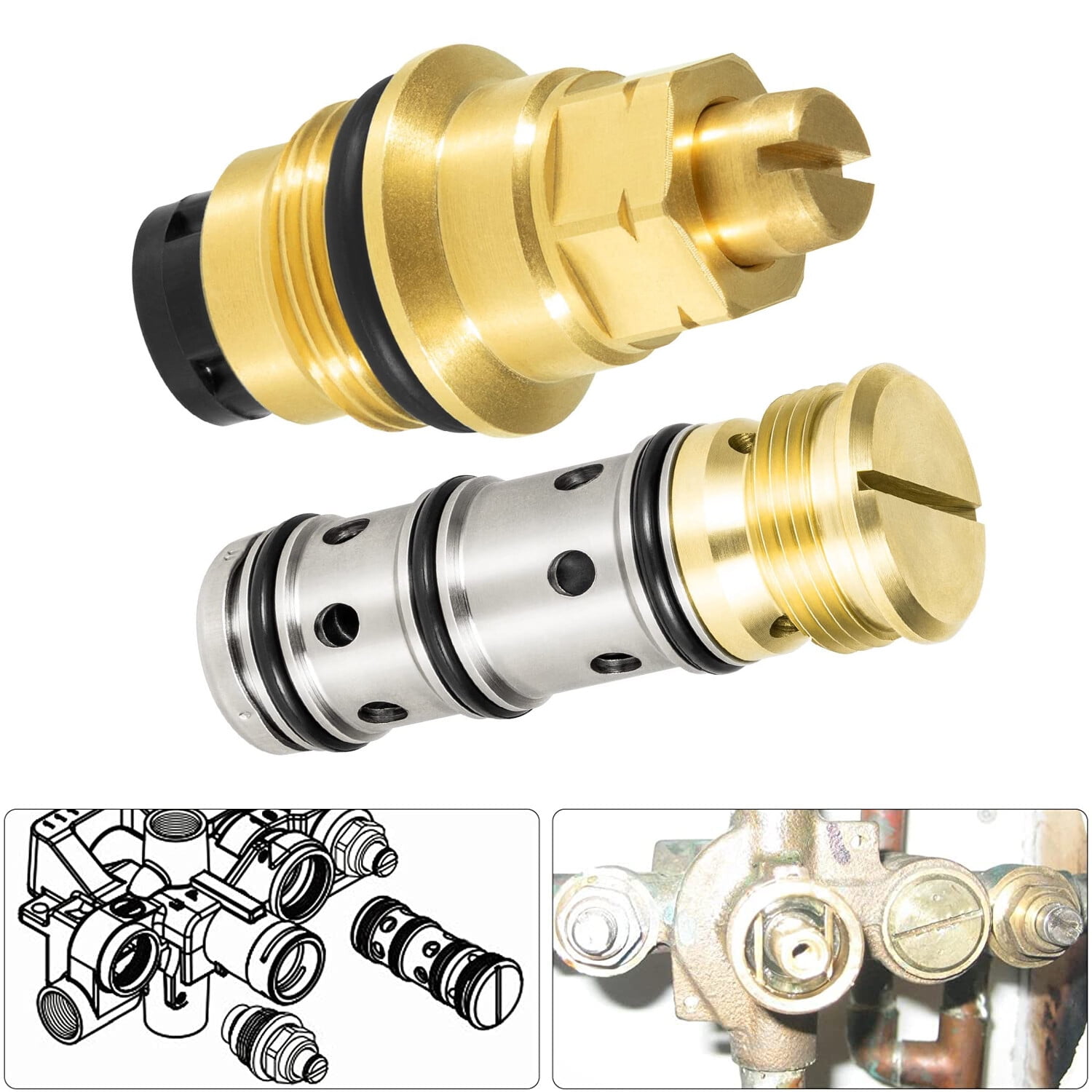 12318 Stop-Check VALVES Kit+1423 Balancing Spool for Moen One-Handle ...