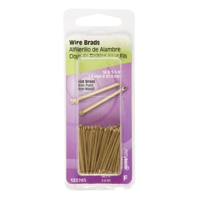 123745 2 oz Brad Brass Nails 1.25 x 16 in. - pack of 6 - Walmart.com