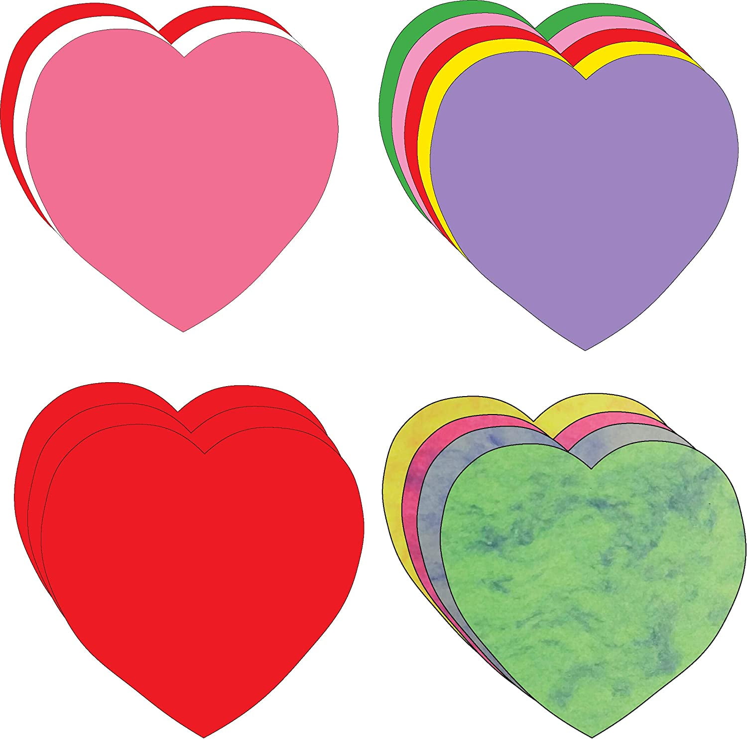 124 4 Valentine’s Large Creative Cut-Out Set 5.5in Construction Paper ...