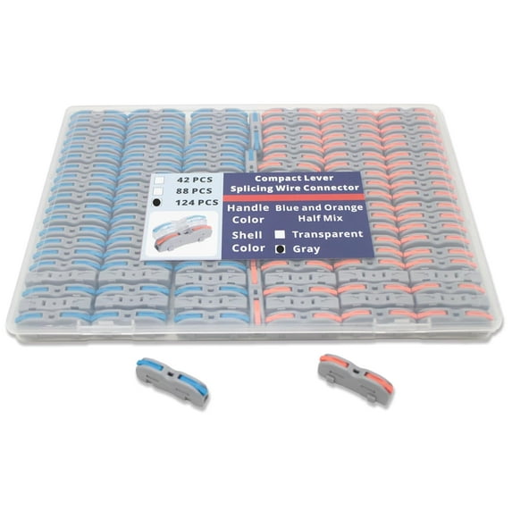 124 Pcs Lever Wire Connectors Kit, 1 in 1 Out DIY Splicing Wire ...