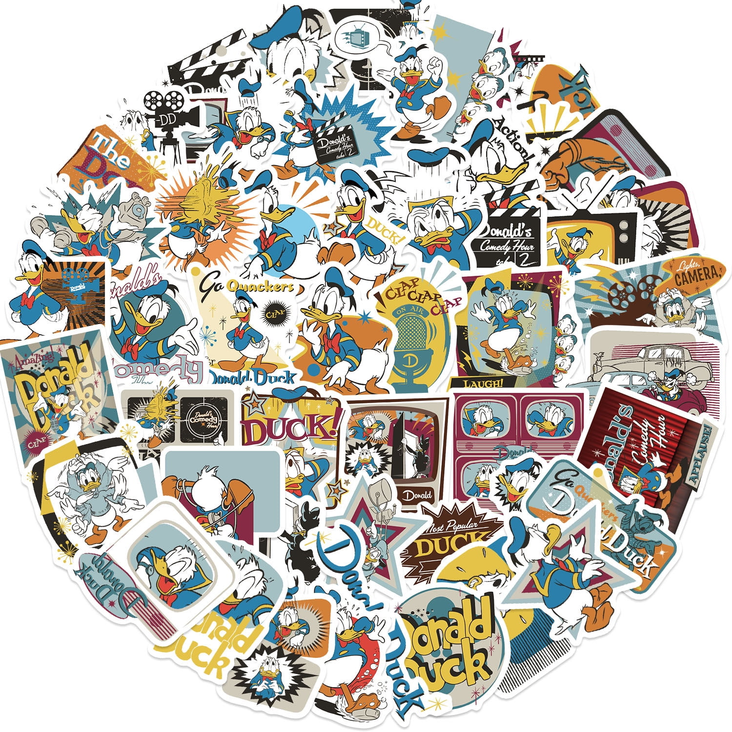 100 Pcs Donald Duck Anime Stickers Cartoon Waterproof Stickers for ...