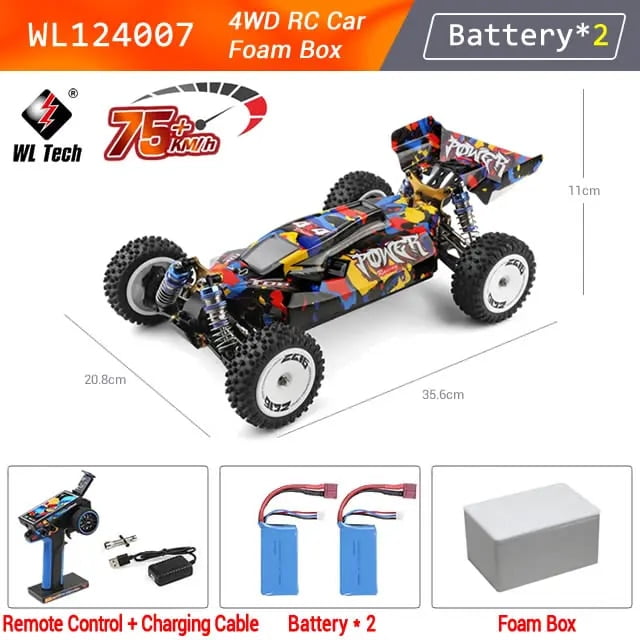 124007 1:12 Brushless RC Car 4WD 75KM/H RTR One Hand 2.4G Remote ...