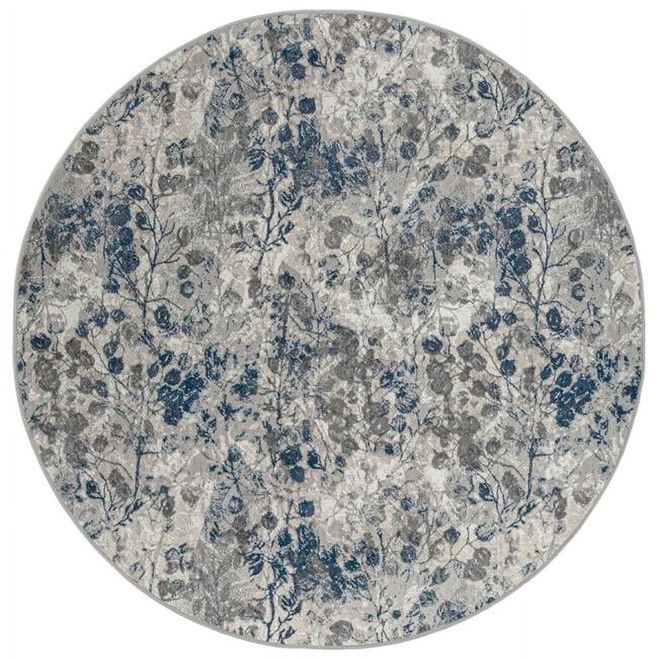 1242-1026-BLUE 7 ft. 10 in. x 7 ft. 10 in. Livigno Floral Round Rug ...
