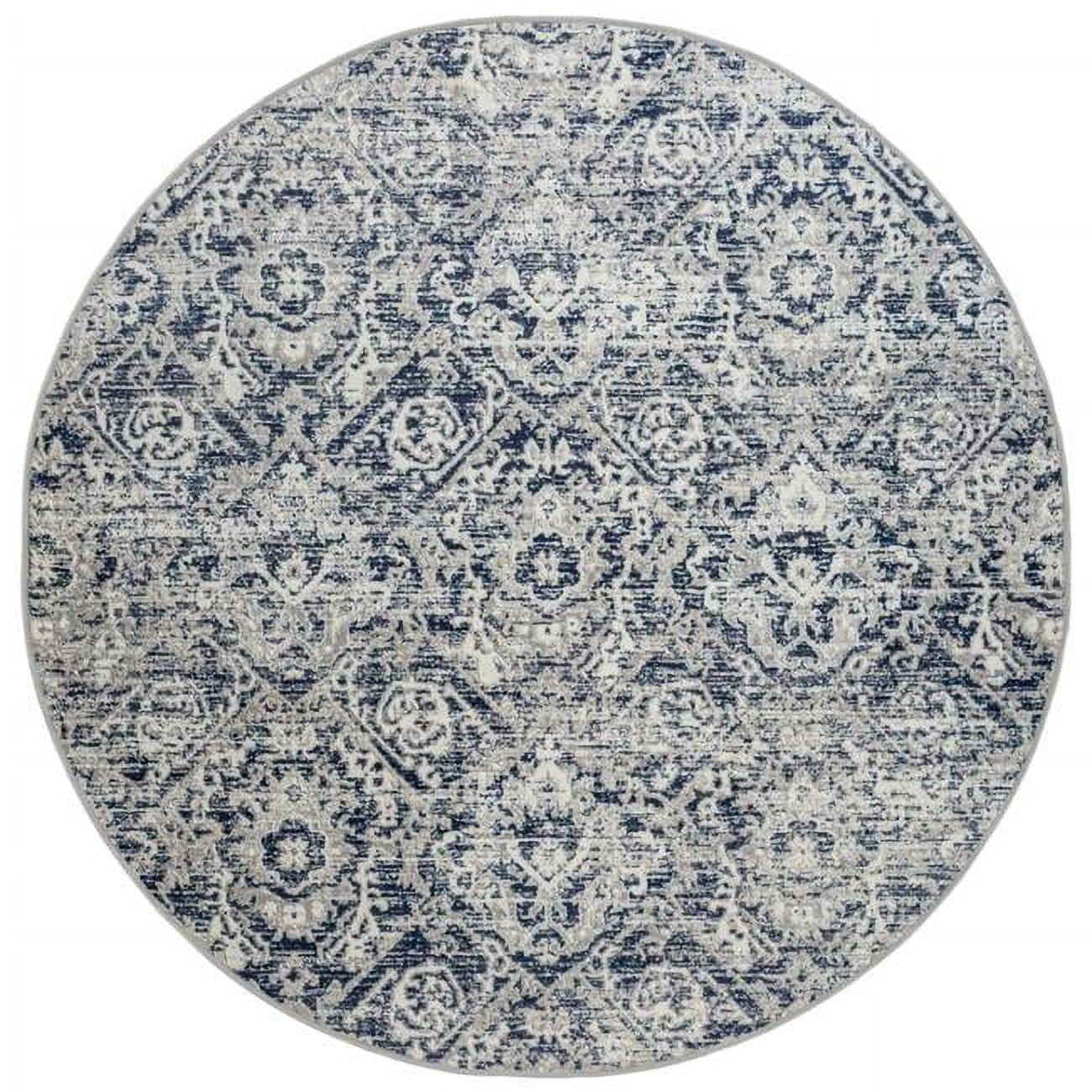 1244-1026-BLUE 7 ft. 10 in. x 7 ft. 10 in. Livigno Abstract Round Rug ...