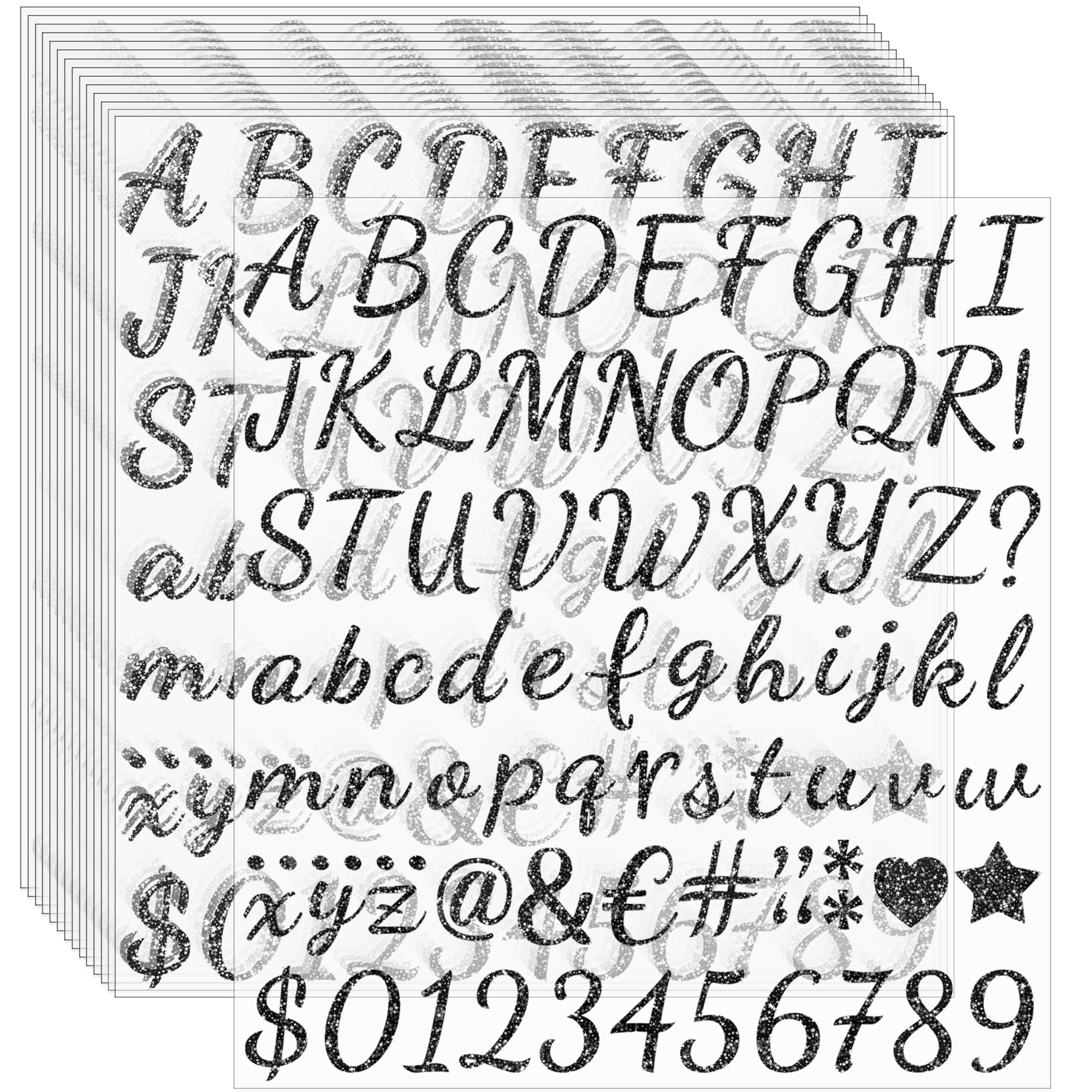 1245Pcs Letter Stickers 15 Sheets Alphabet Stickers Vinyl Sticker ...
