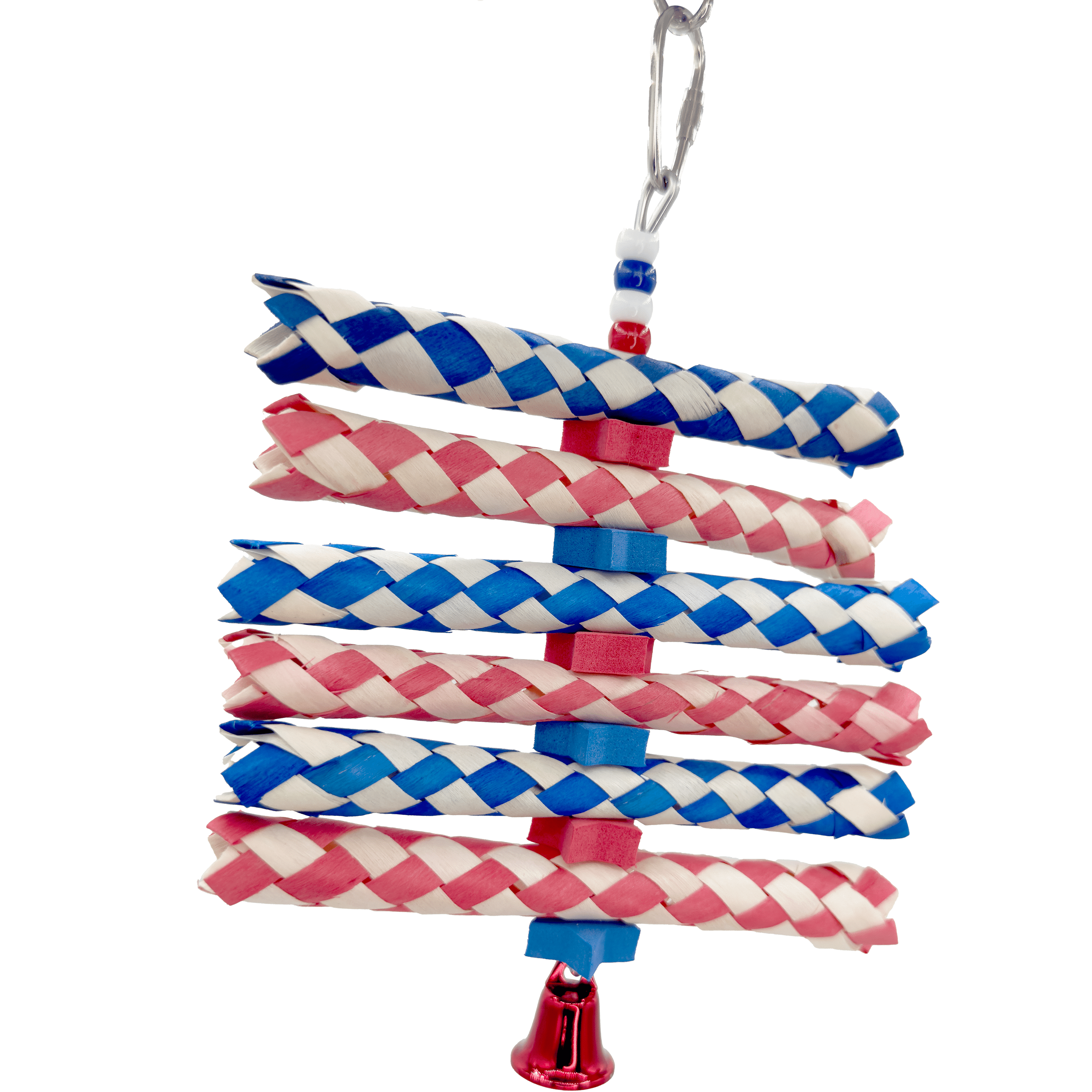 1249 Short Star Spangled Fingertrap Shredder with red blue finger traps ...
