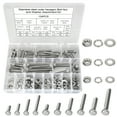 124PCS Nuts and Bolts Assortment Kit, 3/8" 1/4" 5/16" Hex Bolts and ...