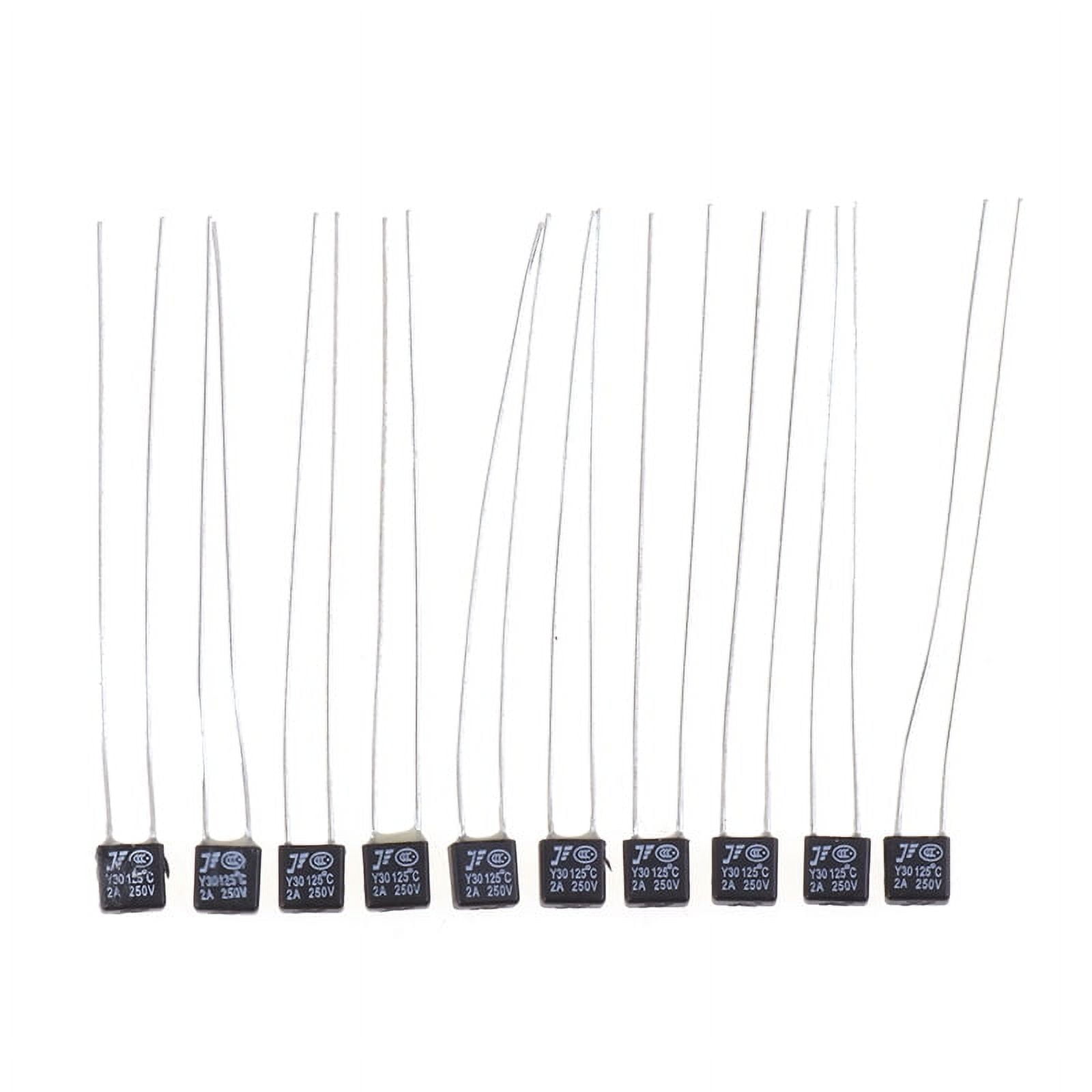 (125℃) 10Pcs Black Square Fan Motor 2A 250V Thermal Fuse LED Fues 115 ...