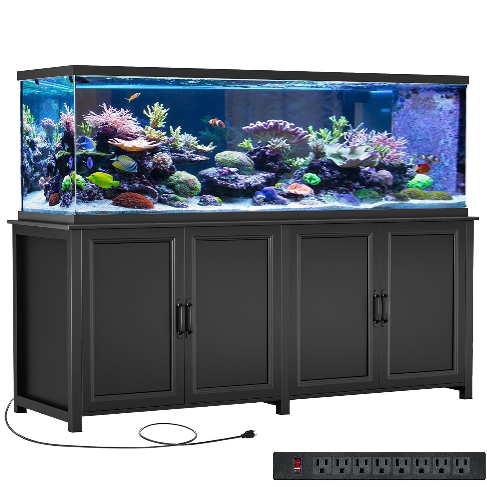 125-200 Gallon Fish Tank Stand, Heavy Duty Metal Aquarium Stand,72"*24 ...