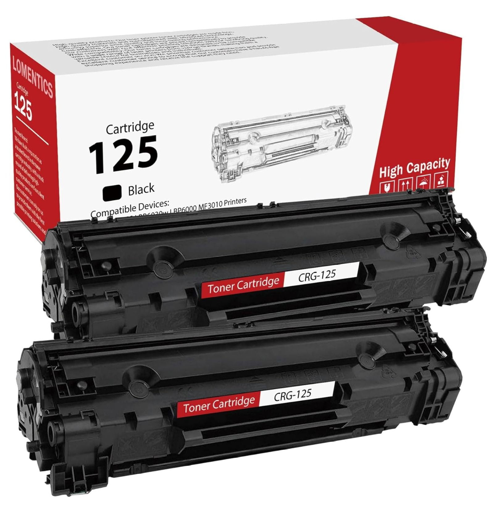 125 Black Toner Cartridge(2-Pack) - Loment Compatible CRG-125 Toner ...