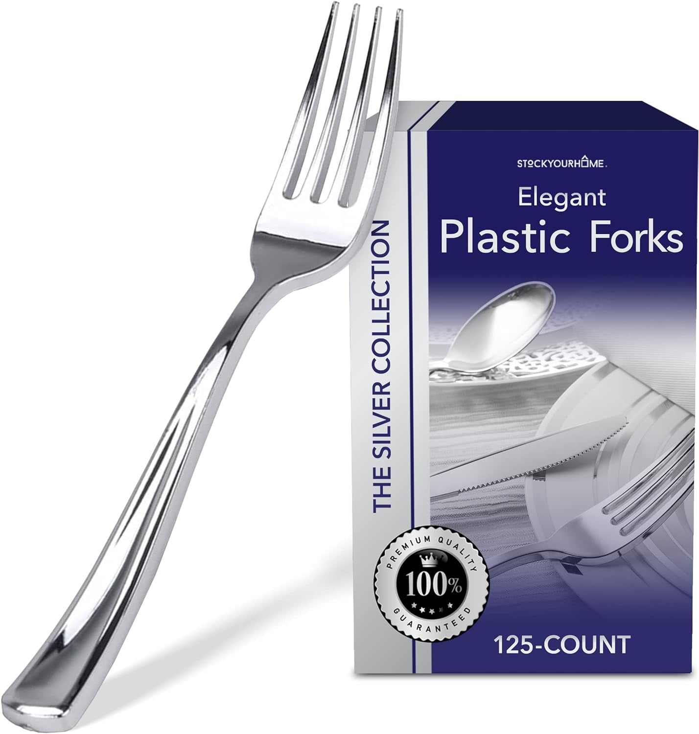125 Disposable Heavy Duty Plastic Forks, Fancy Plastic Silverware Looks ...