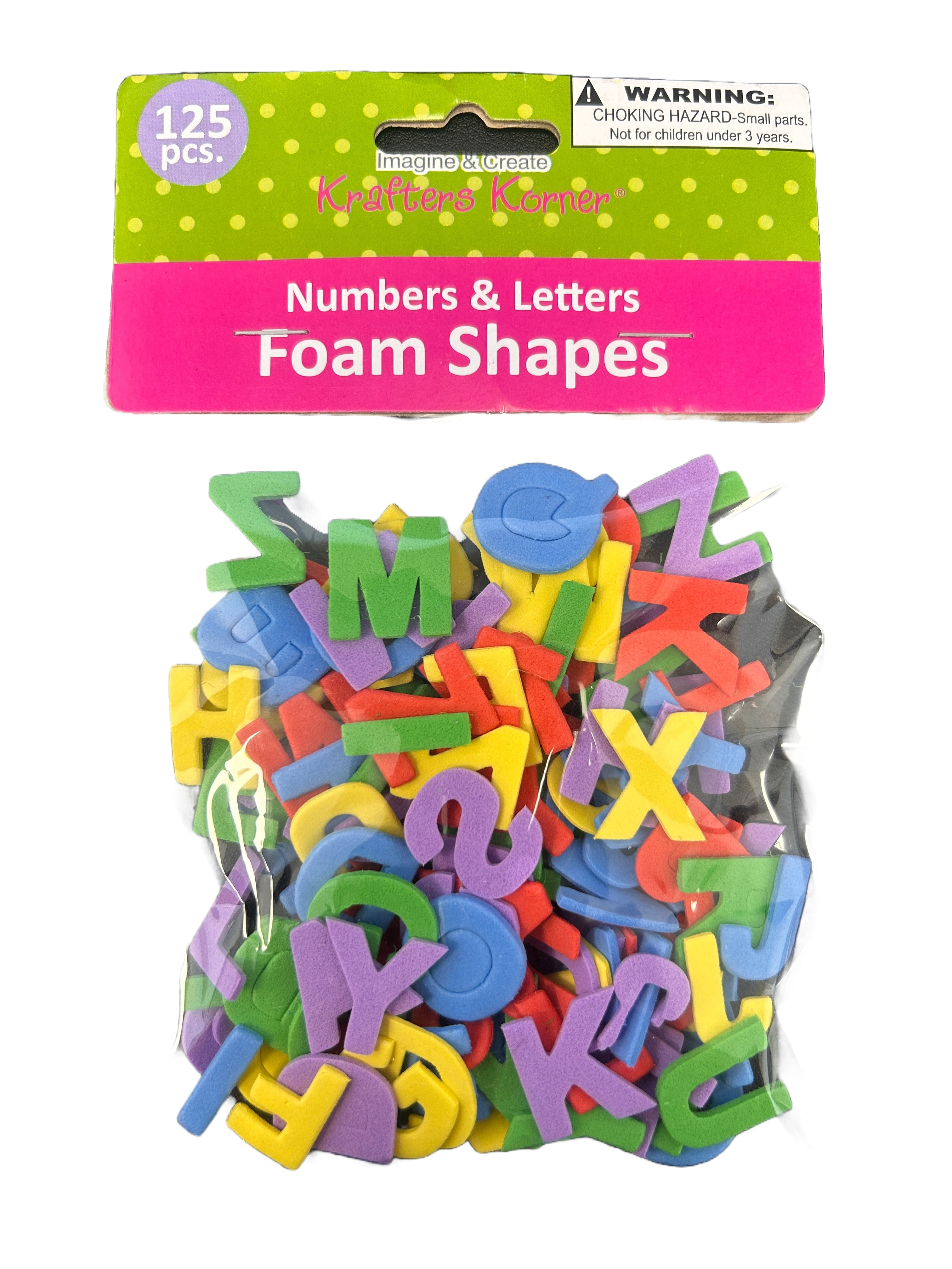 125 Pack Assorted Number and Letter Foam Shapes Set, Vibrantly Colored ...