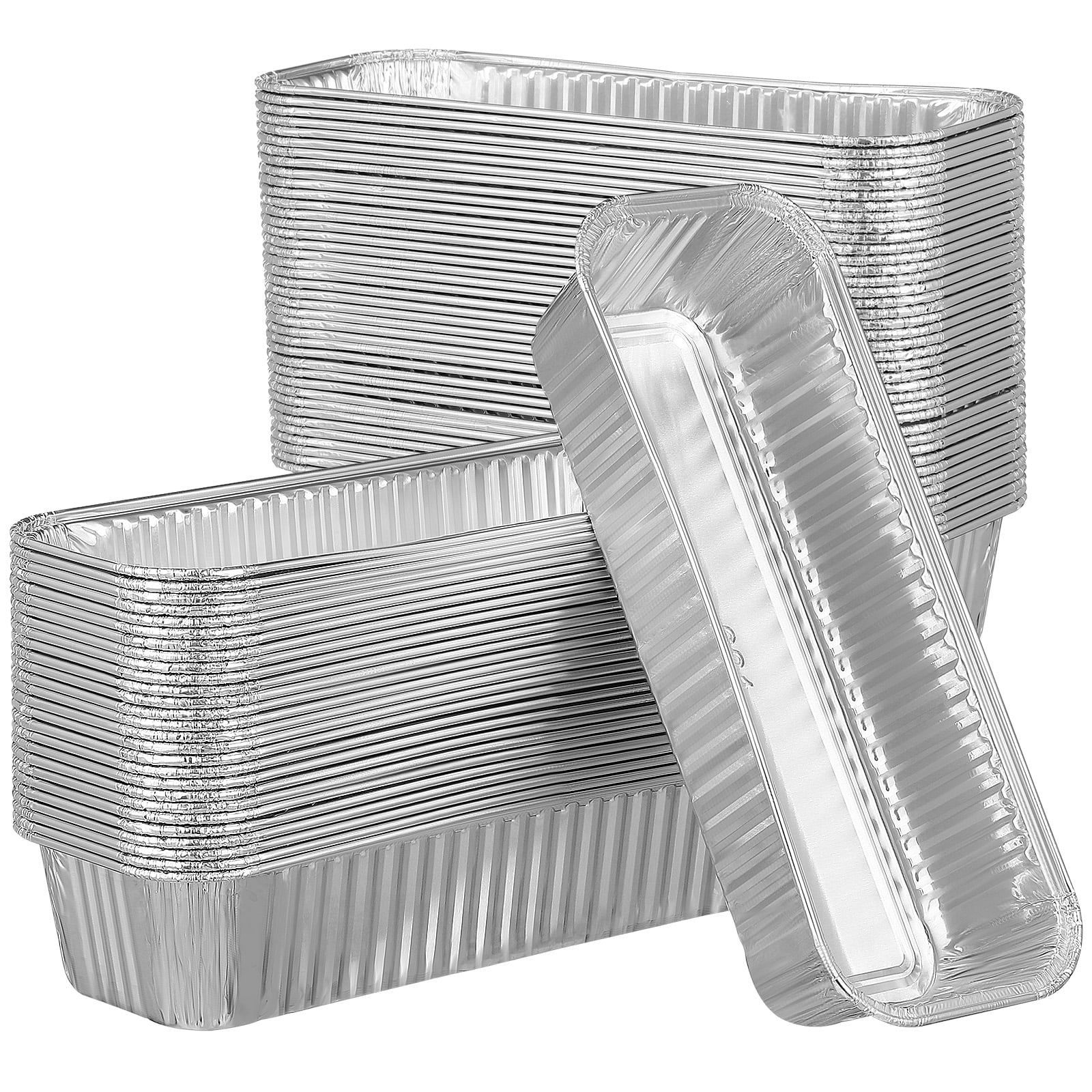 125 Pcs Disposable Foil Pans Aluminium Foil Trays Foil Food Trays Tin ...
