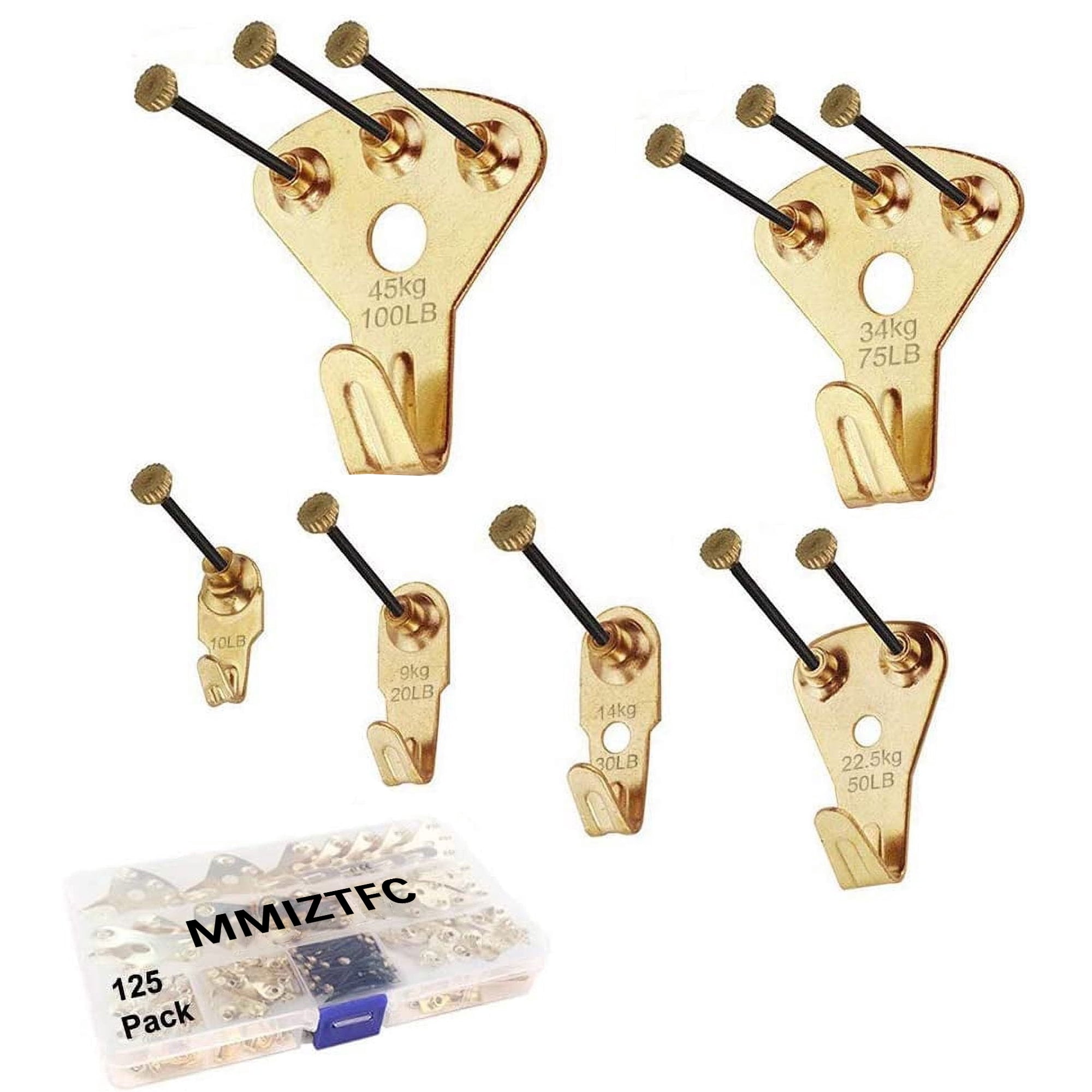 125 Pcs Heavy Duty Picture Hanging Kit With Nails, Picture Hanger Hook ...