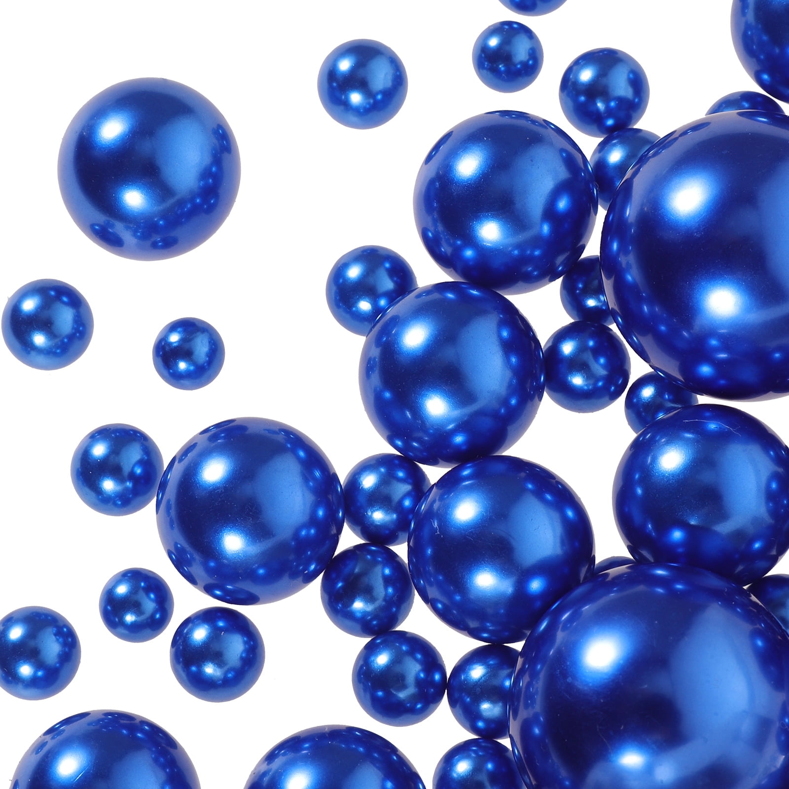 RUNROTOO Fake Pearls Blue 125Pcs 1.2in Round Plastic Vase Filler ...
