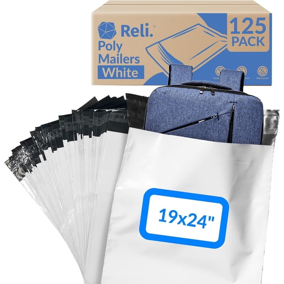 125 Pcs Poly Mailers 19x24", White | Large Shipping Bags for Small ...