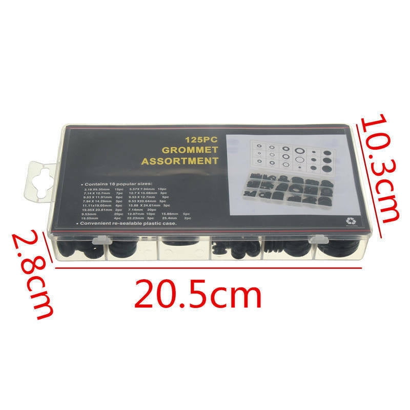 125 Pcs Rubber Grommet Firewall Hole Plug Electrical Wire Gasket ...