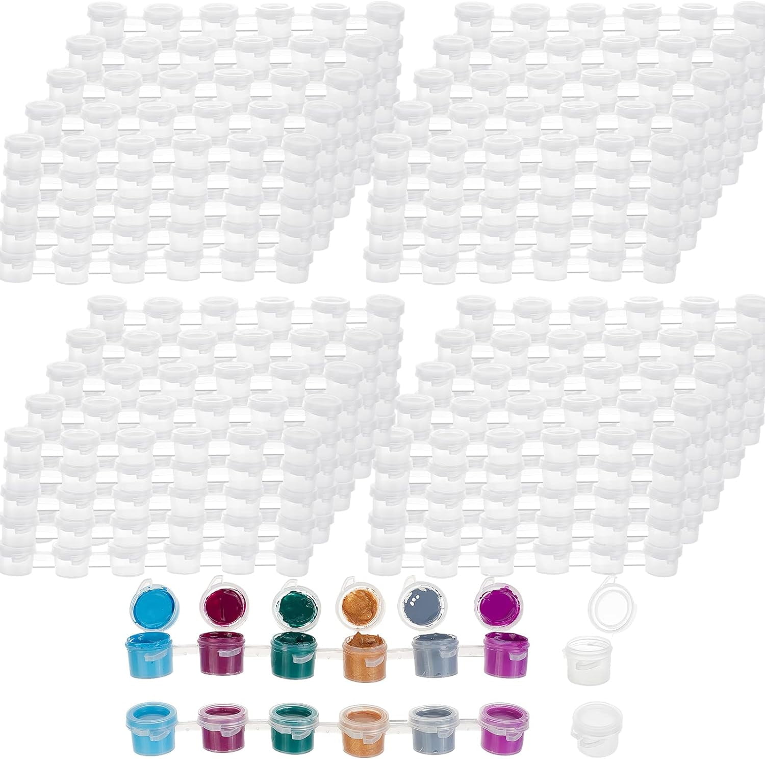 125 Strips Mini Empty Paint Pots 750 Pots 3ml/ 0.1oz Paint Pot Pod ...