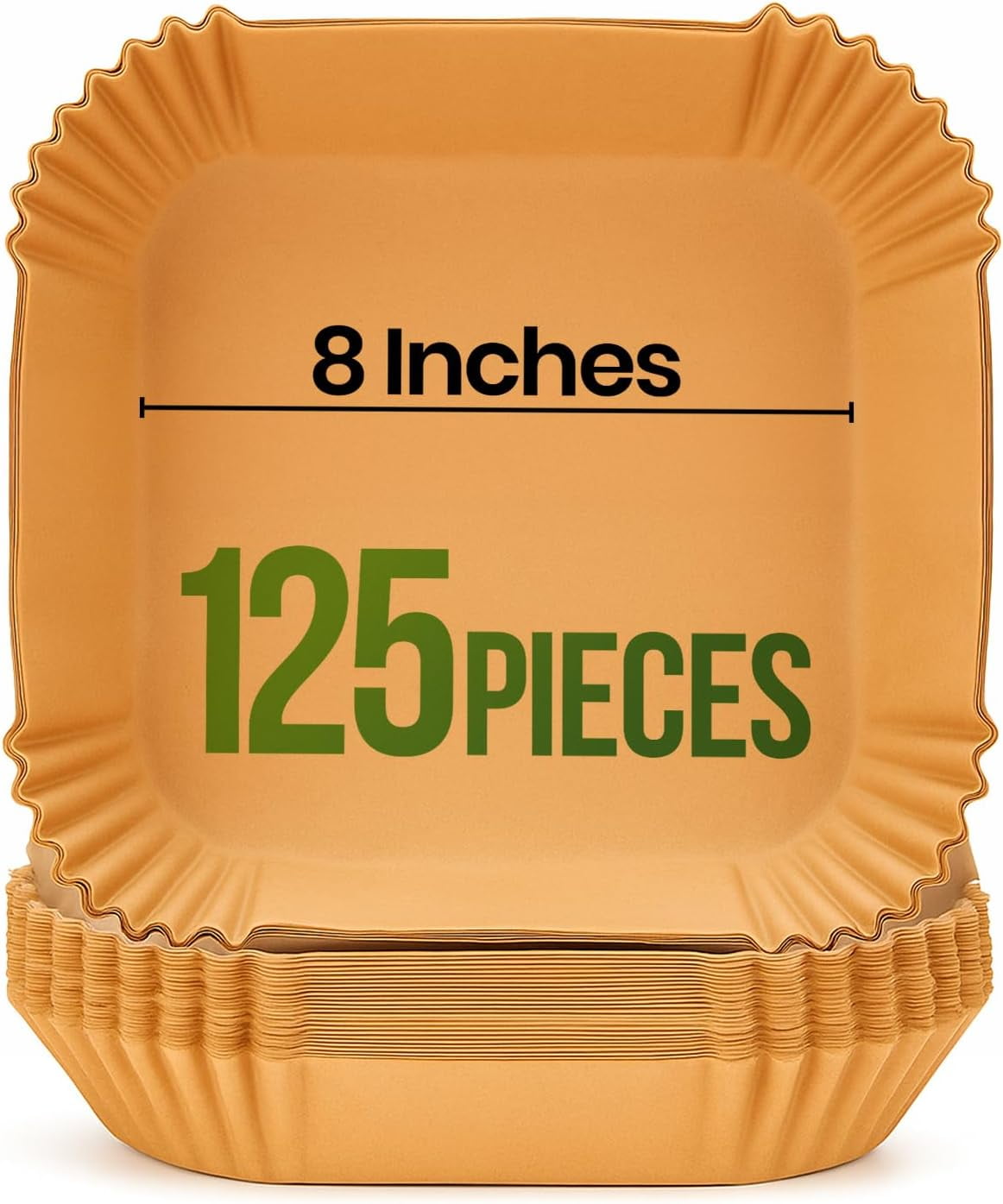 125 count Square Air Fryer Liners 8 Inch - Disposable Airfryer Basket ...