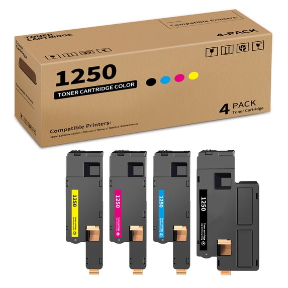 1250 High Yield 4 Pack Toner Cartridge Replacement for DELL Black 810WH ...