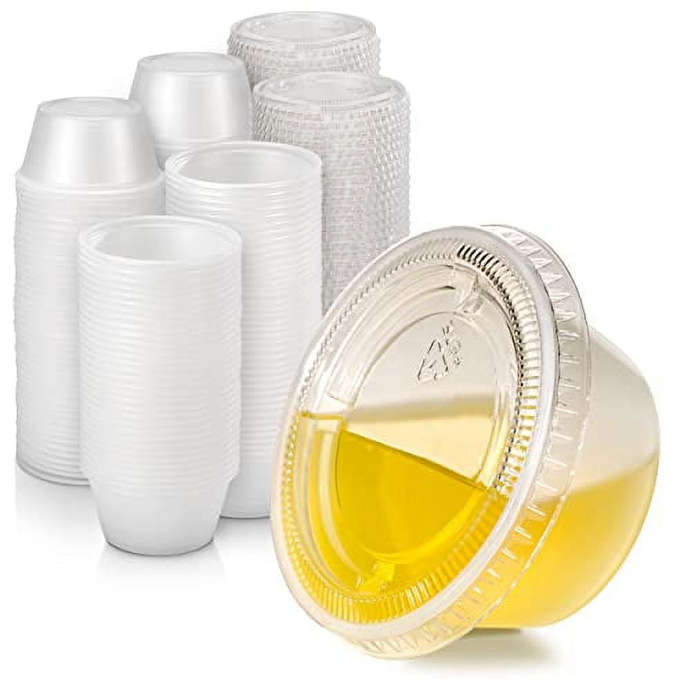 [1250 Pack] 2 oz Portion Cups with Lids- Small Condiment Containers for ...