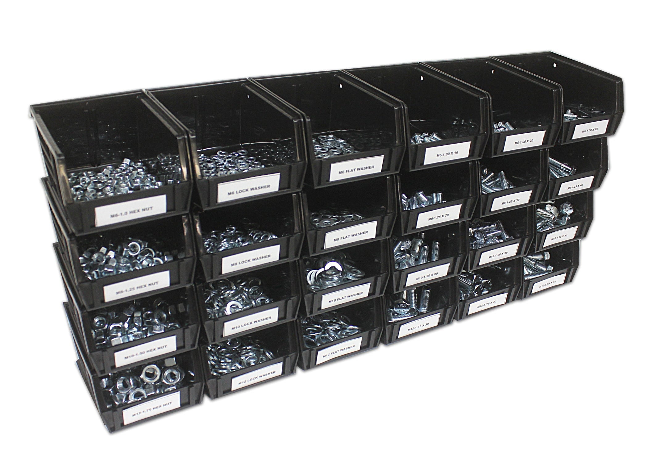 1250 Piece Metric 8.8 Assortment with 24 Plastic Bins - Walmart.com