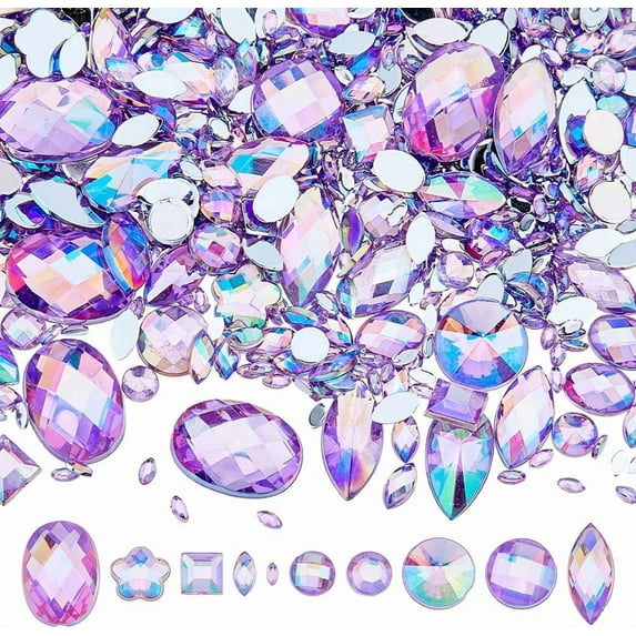 1250Pcs AB Flatback Rhinestones Gems Orchid Horse Eye Rhinestones ...
