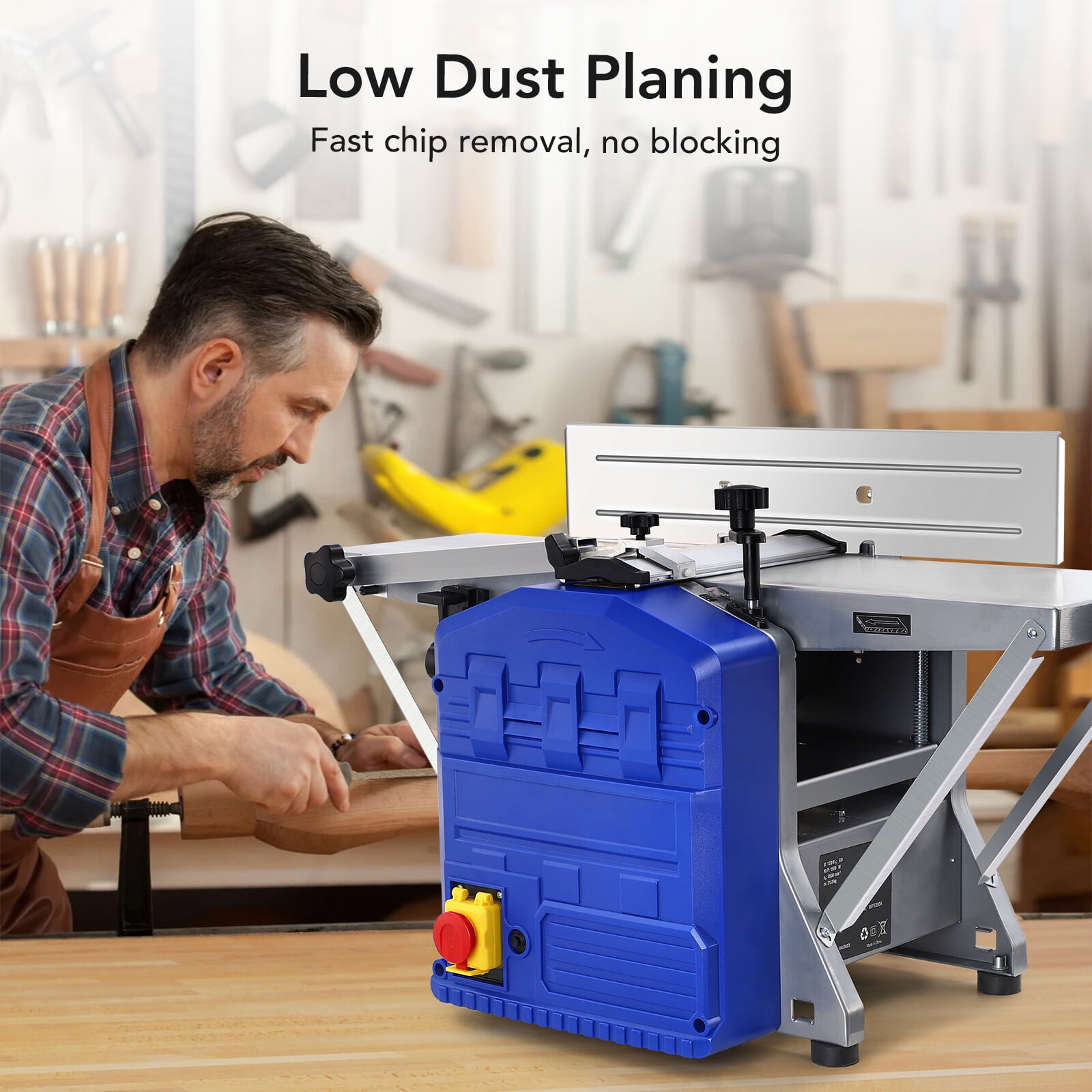 1250W Wood Planer, 29"*8" Worktable Thickness Planer with Low Noise and Low Dust - Walmart.com
