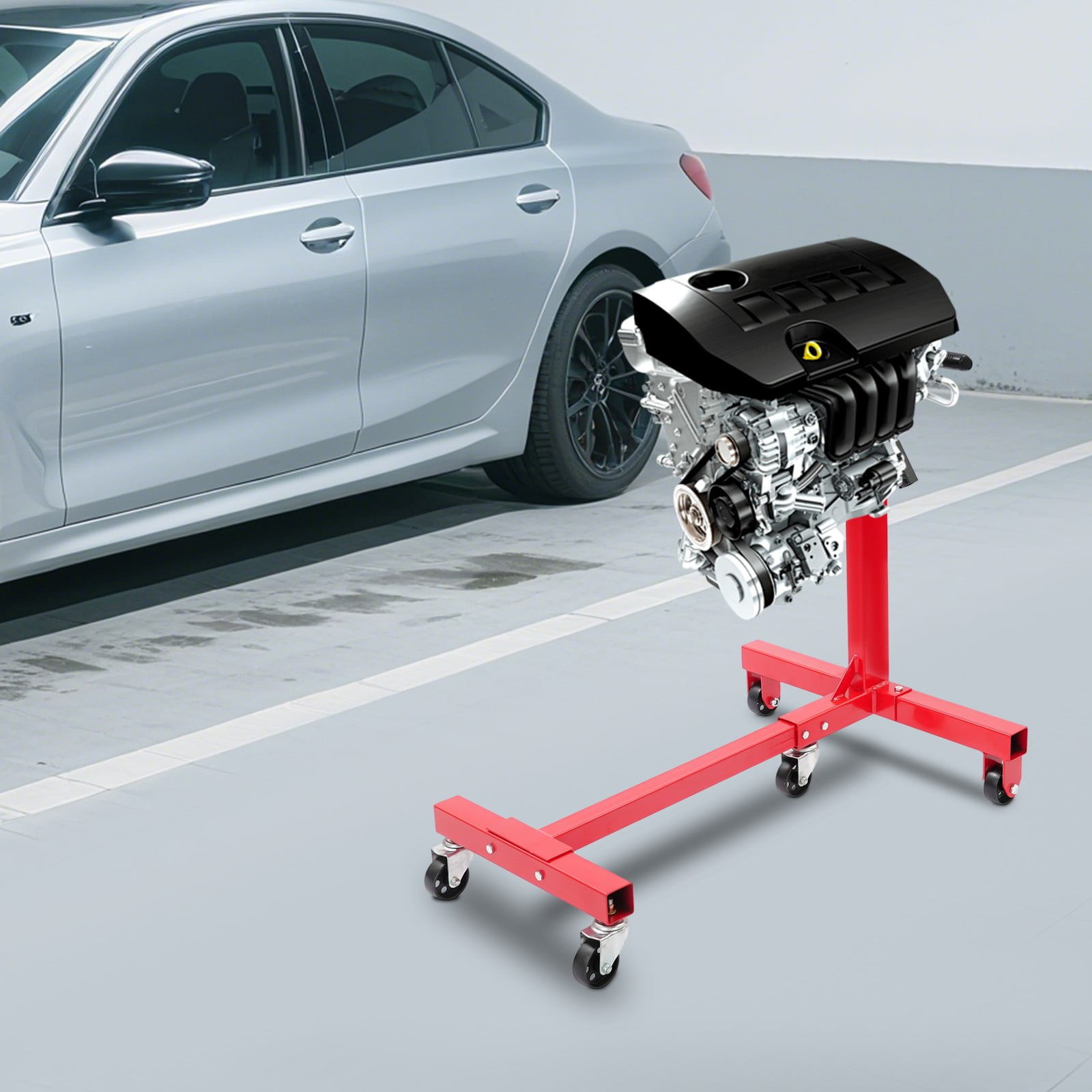 1250lbs Engine Repair Stand, 4 Metal Arms & Jack-Locking Safety Design ...