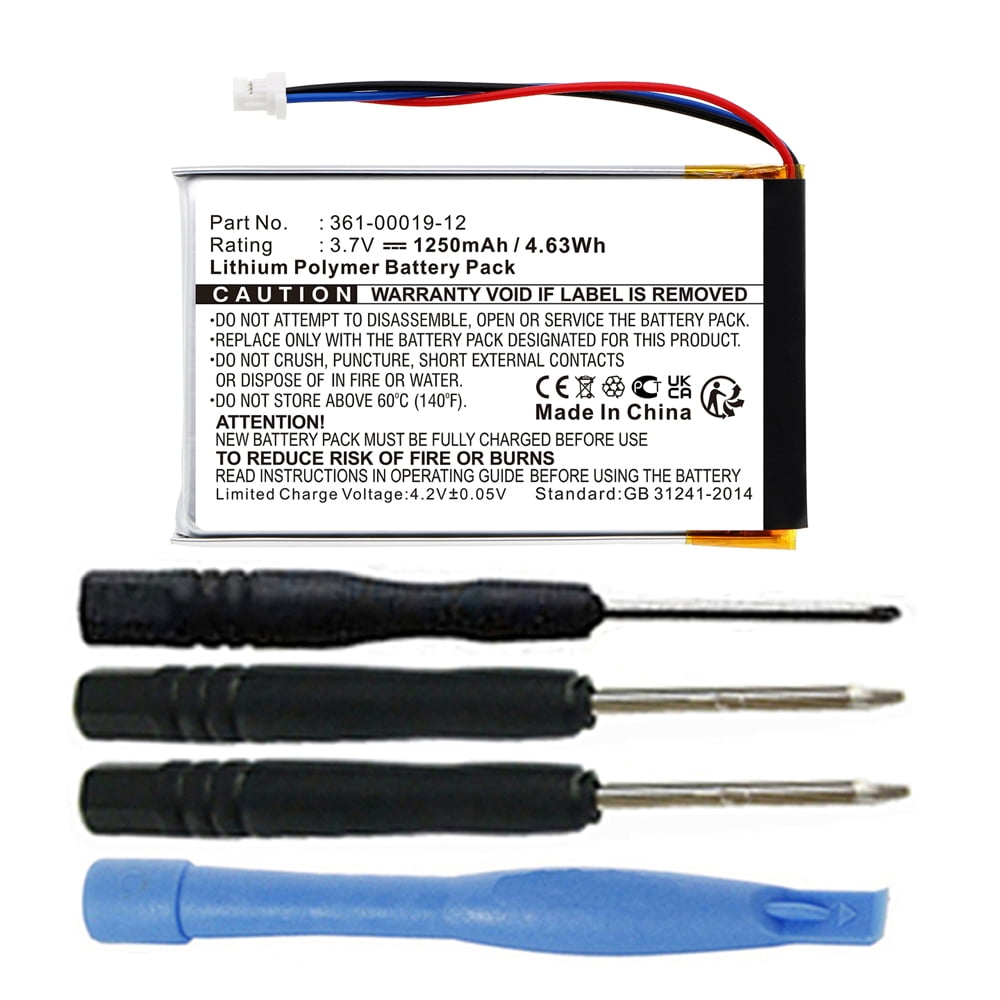 1250mAh 361-00019-12 Battery Replacement for Garmin Edge 605, Edge 705 ...