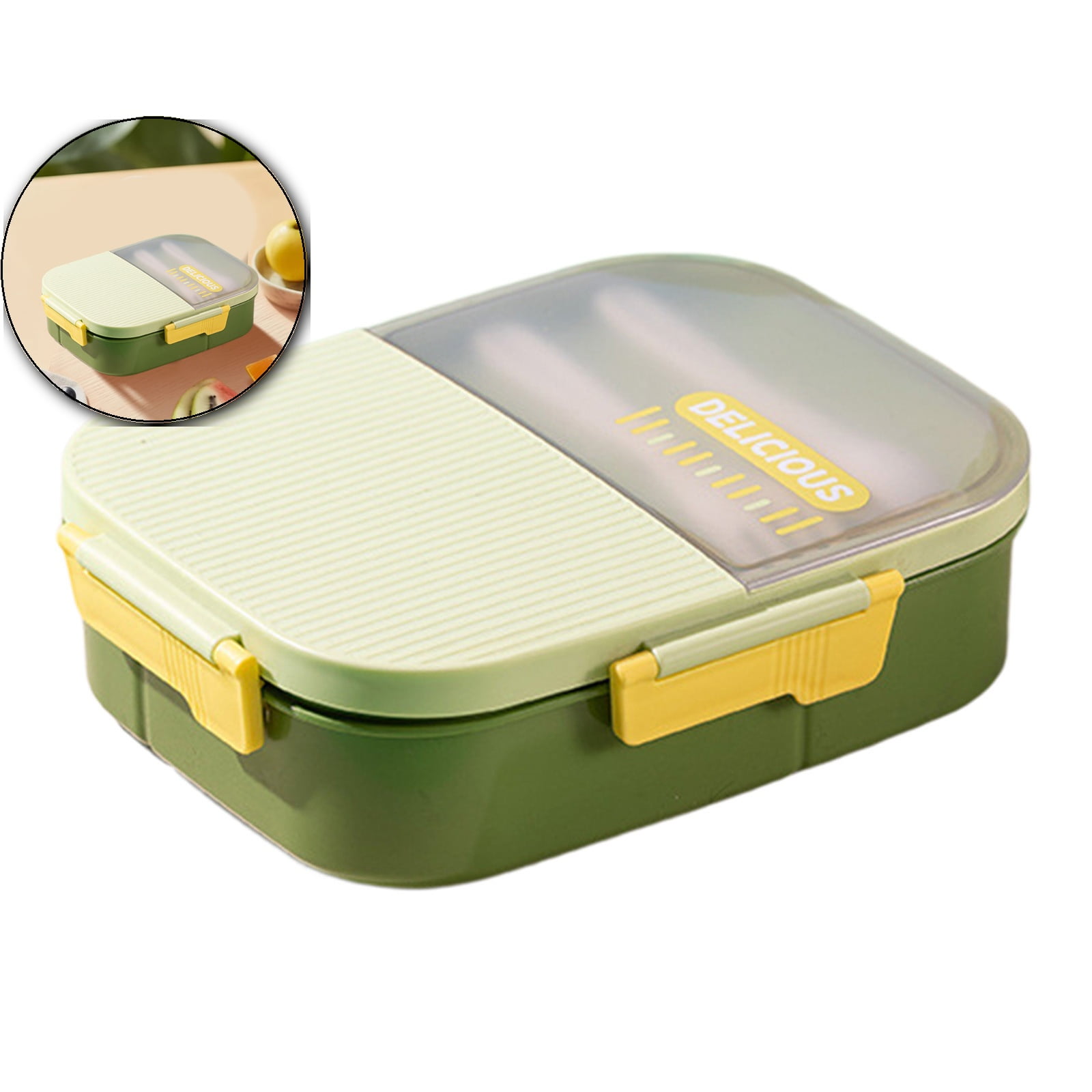 1250ml Leakproof Bento Box, Multi-Compartment Lunch Container, Plastic ...