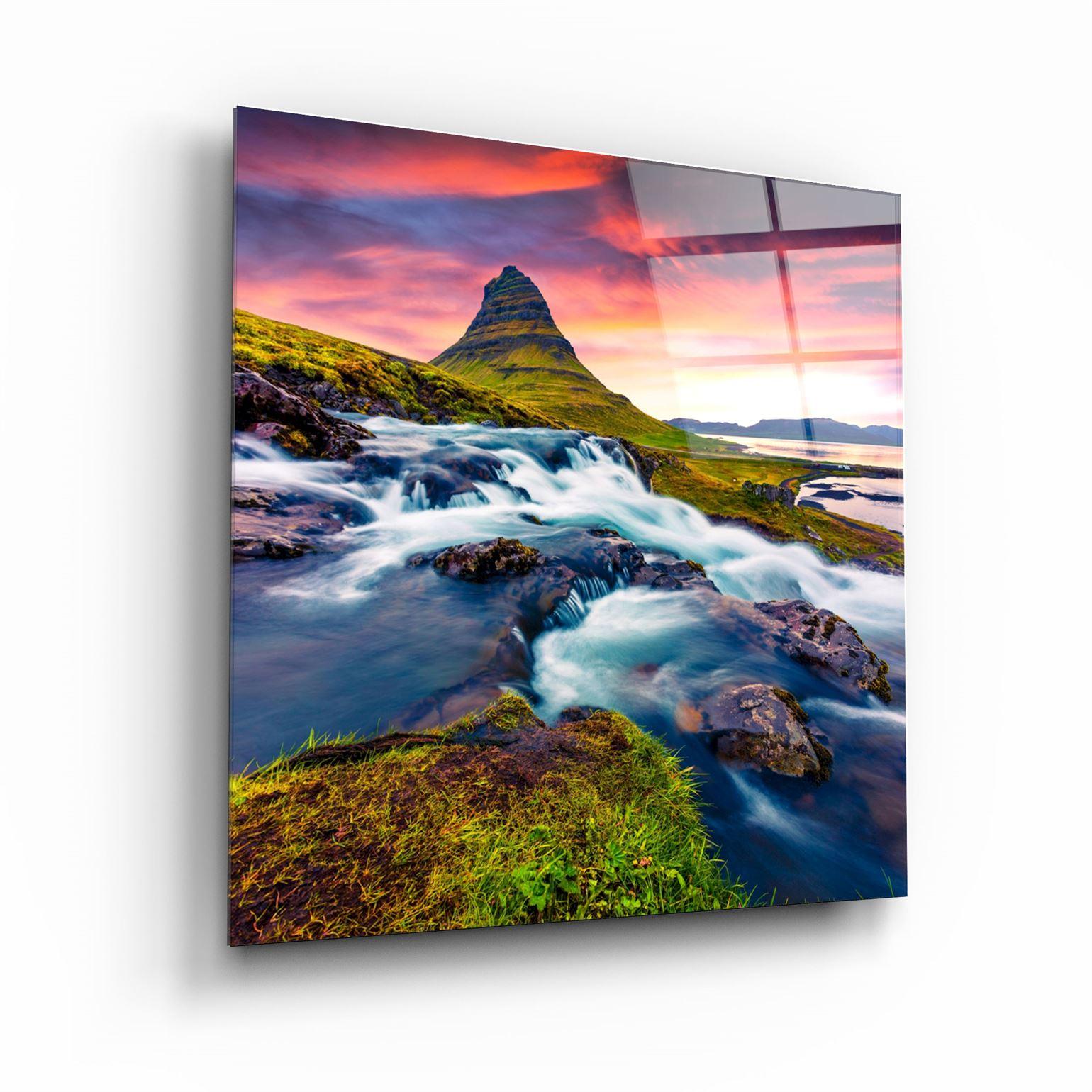 "Mountain River Landscape"・Glass Wall Art - Walmart.com
